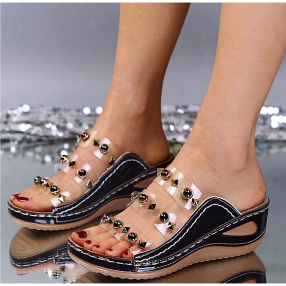 Wodetian | Shoes | Net Wodetian Women Sandals Platform Wedge Heeled ...